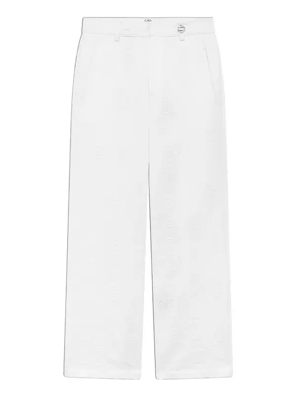 Casablanca Monogram Straight Leg Trousers - White