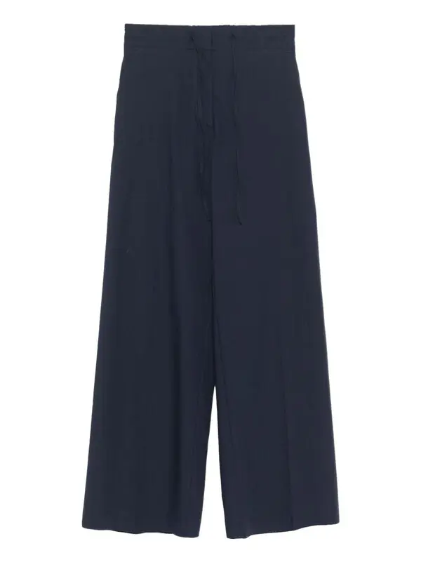 P.a.r.o.s.h Wide-leg Pleated Trousers - Navy Blue