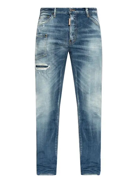 Dsquared2 Distressed Straight-leg Jeans - Blue