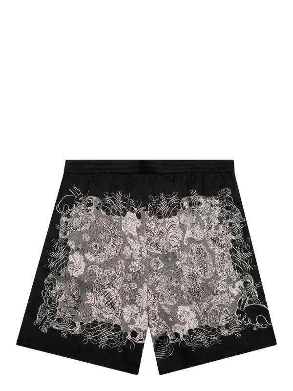 Acne Studios Printed Paisley And Floral Shorts - Black/hazel