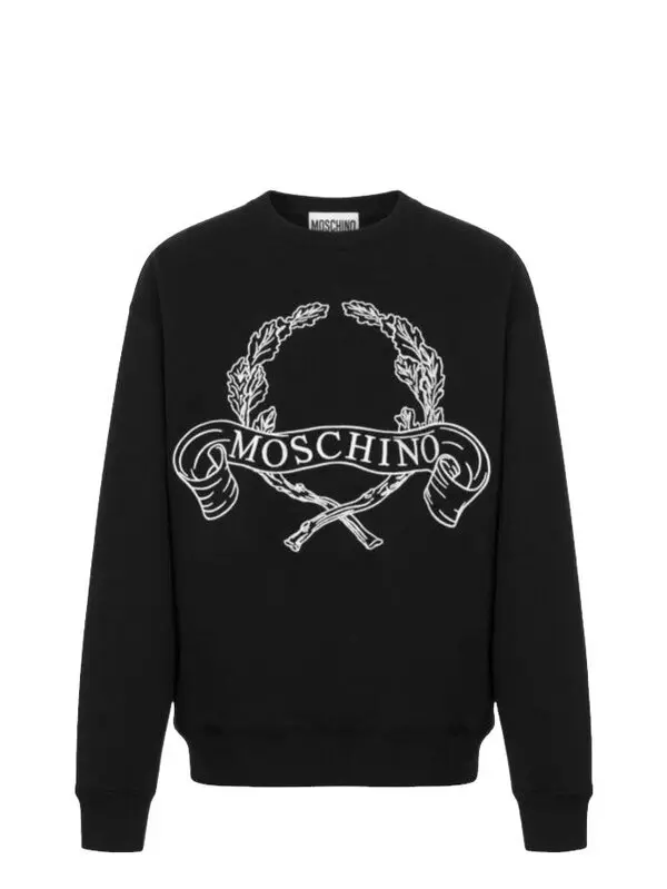 Moschino Long Sleeve Sweatshirt With Emblematic Logo - Black