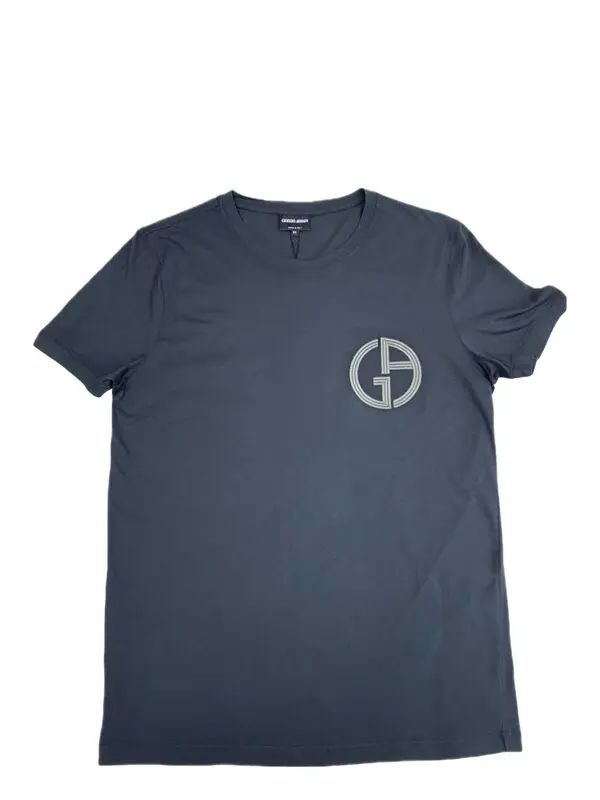 Giorgio Armani Round Neck Short Sleeve T-shirt - Blue