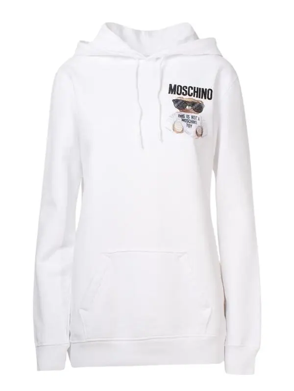 Moschino Teddy Bear Embroidered Hoodie - White