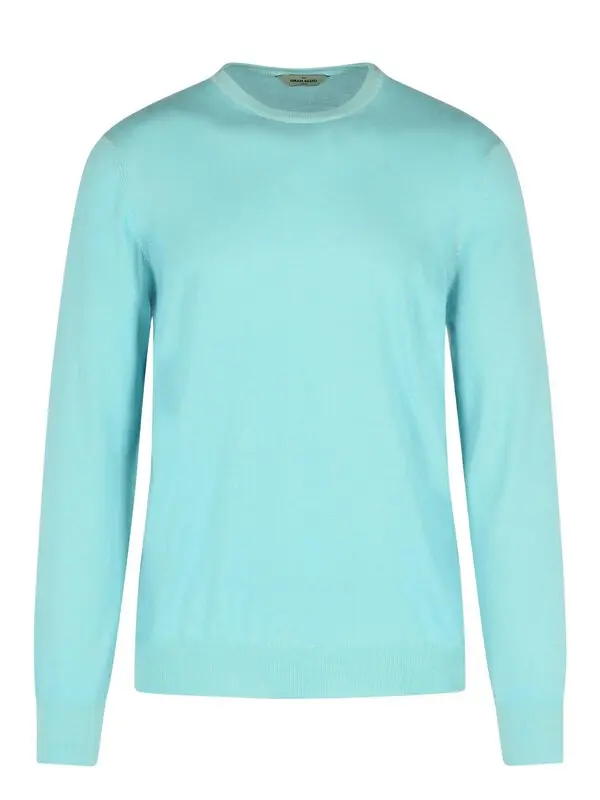GRAN SASSO Crewneck Ribbed Jumper - Light Blue