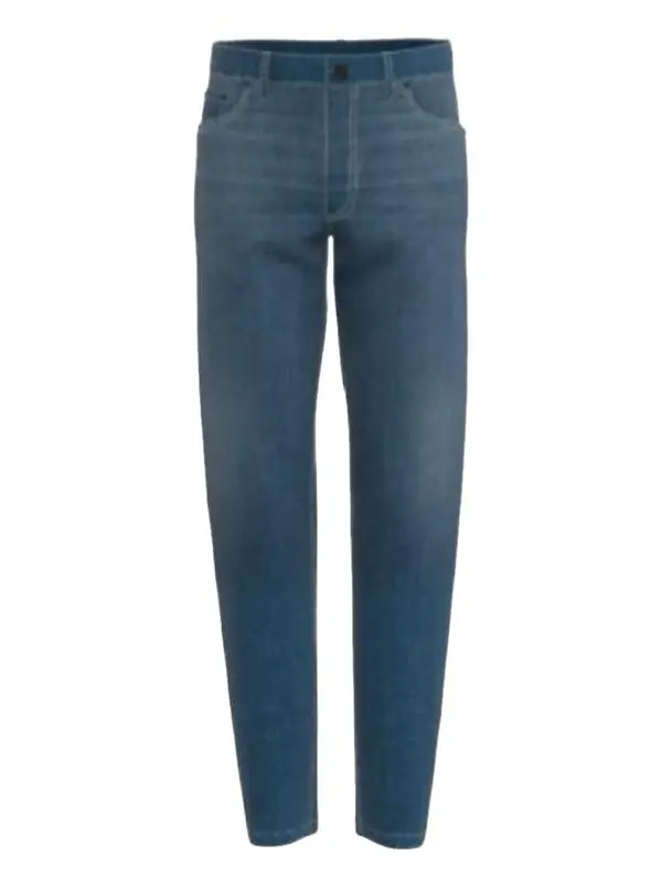 Burberry Logo Patch Straight-leg Jeans - Blue
