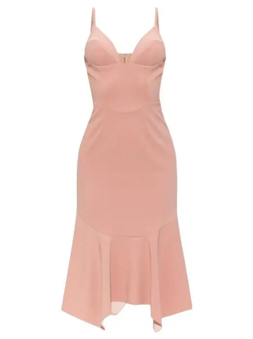 Dsquared2 Strappy Corset Midi Dress With Flared Hem - Pink