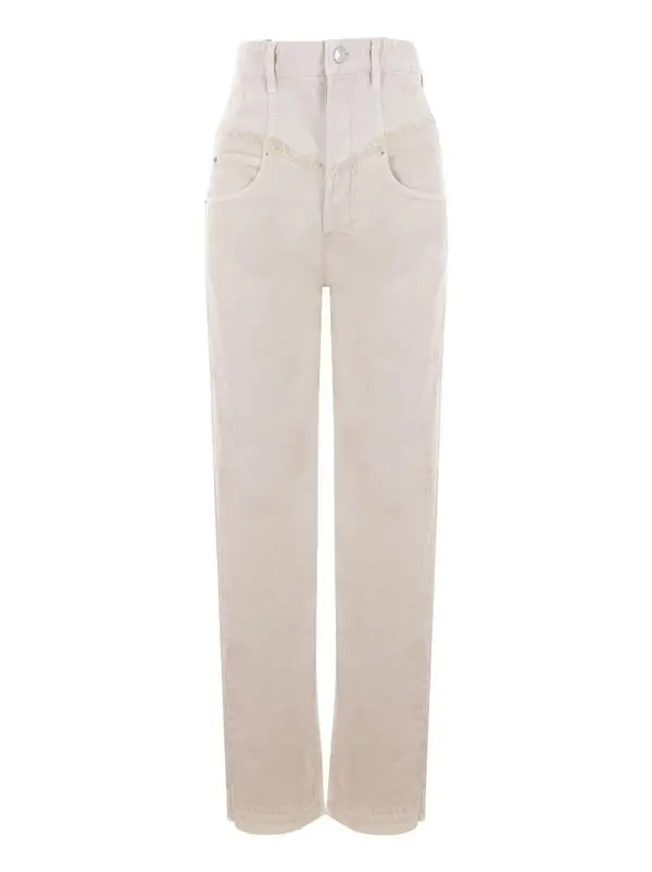 Isabel Marant Étoile Noemie High-waisted Jeans With Tassel Details - Nude