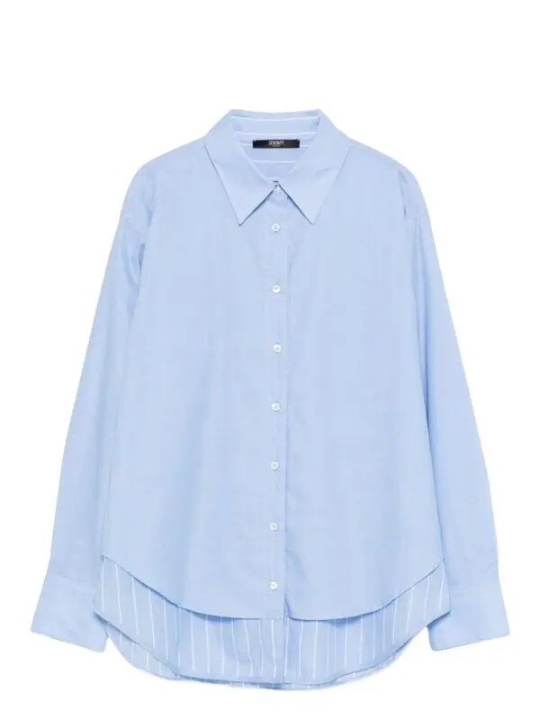 Seventy Striped Layered Shirt - Blue