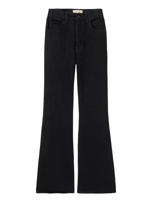 NILI LOTAN Flared Corduroy Trousers - Black