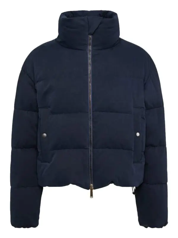 Dsquared2 Quilted Down Jacket With Striped Quilting - Blue