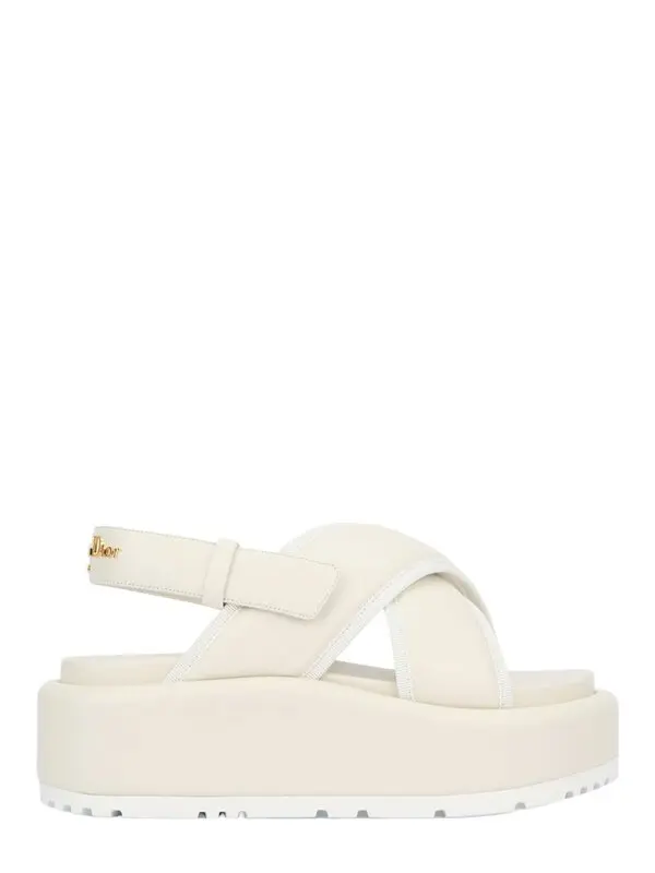 Dior D-lane Platform Sandals - White