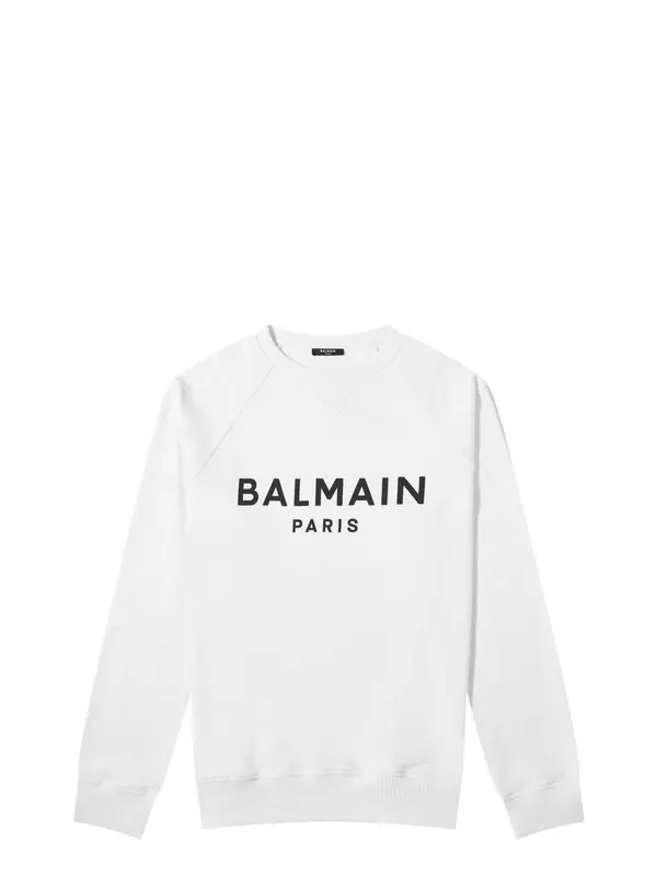 Balmain Logo Printed Crewneck Sweatshirt - White