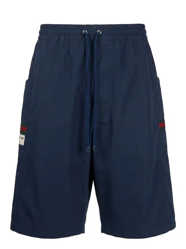 Gucci Logo Patch Track Shorts - Blue