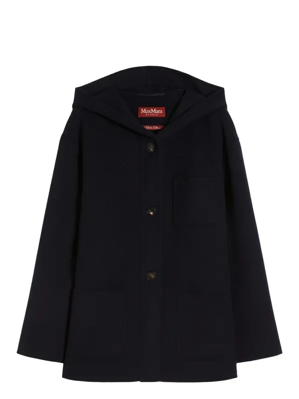 Max Mara Hooded Coat - Navy Blue