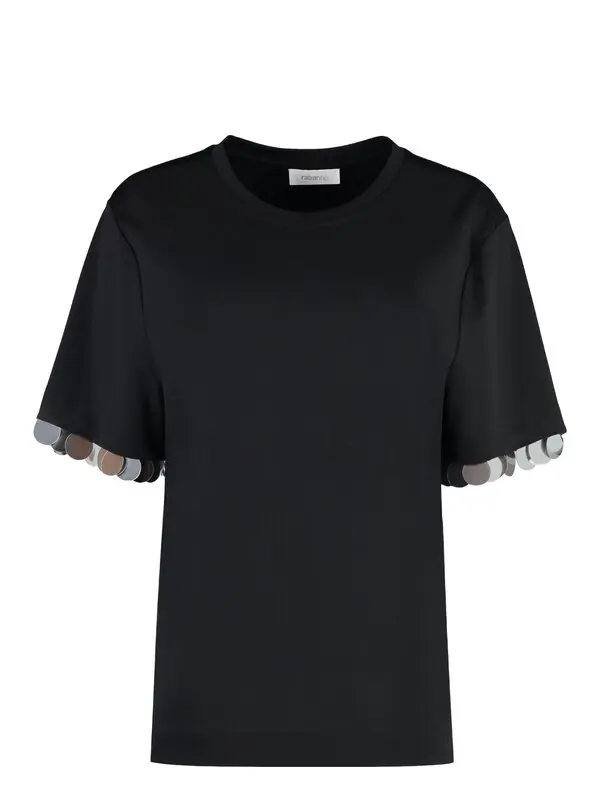 Rabanne Sequin Detail T-shirt - Black