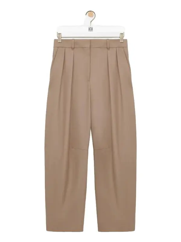 Loewe Barrel Pleated Trousers - Sand-colored