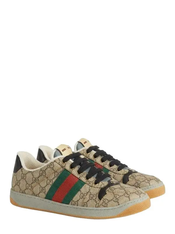 Gucci Screener Low-top Sneakers With Double G Detail - Multicolor