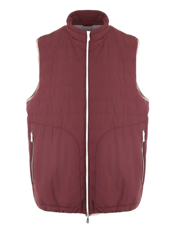 Brunello Cucinelli Padded Zip-up Gilet - Red