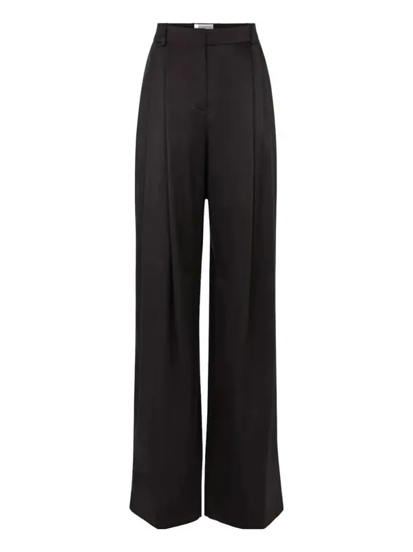 Nina Ricci Wide Leg Pleated Trousers - Black