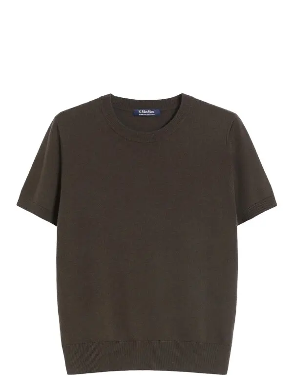 Max Mara Short-sleeve Knitted Wool T-shirt - Dark Green