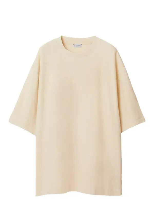 Burberry Logo Jacquard Towelling-finish Crewneck T-shirt - Nude