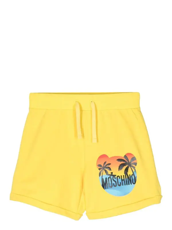 Moschino Beach Print Track Shorts - Yellow