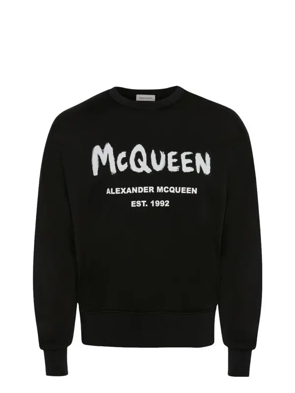 Alexander McQueen Graffiti Oversized Sweatshirt - Black
