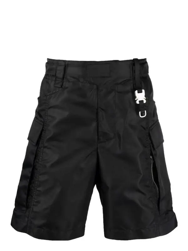 1017 Alyx 9sm Knee-length Cargo Shorts With Logo Detail - Black