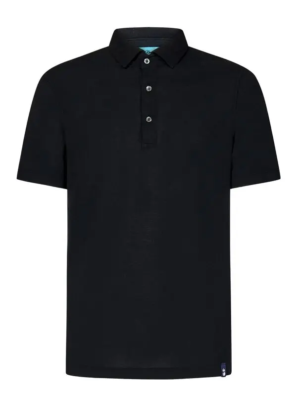 DRUMOHR Spread-collar Cotton Polo Shirt - Black