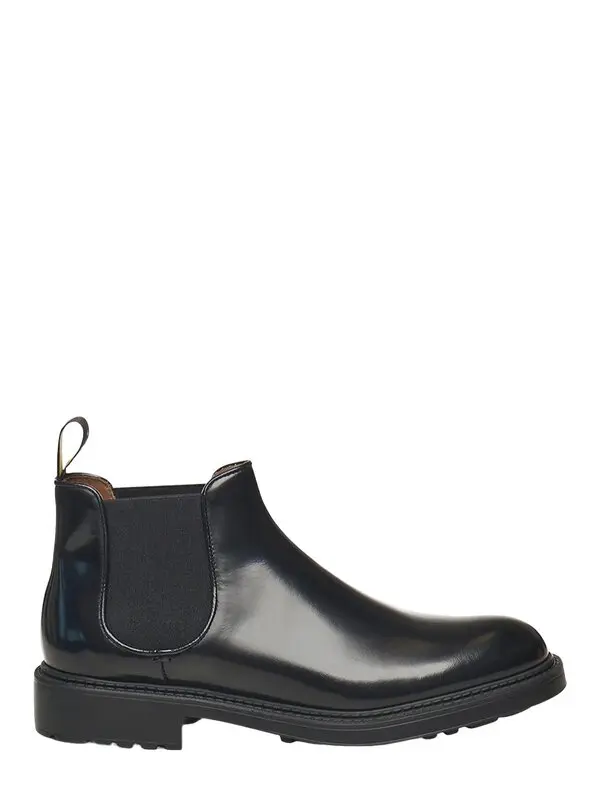DOUCAL'S Elastic-band Round Toe Chelsea Boots - Black