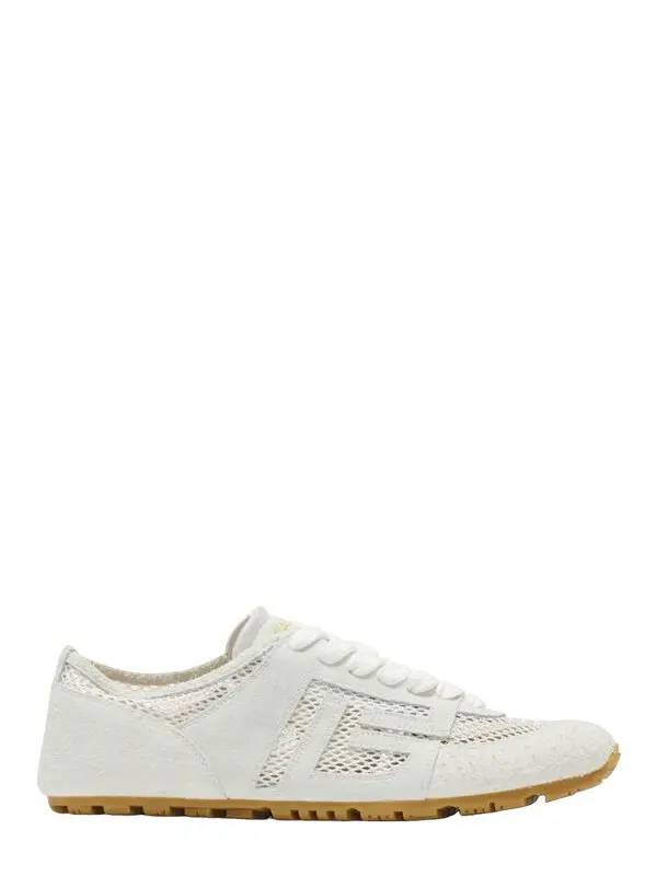 Balmain Racer 45 Trainers In Calfskin, Suede, And Nylon - White