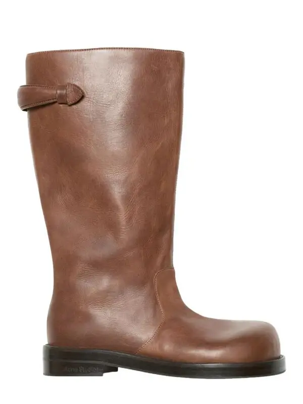 Acne Studios Strap Leather Boots - Dark Brown