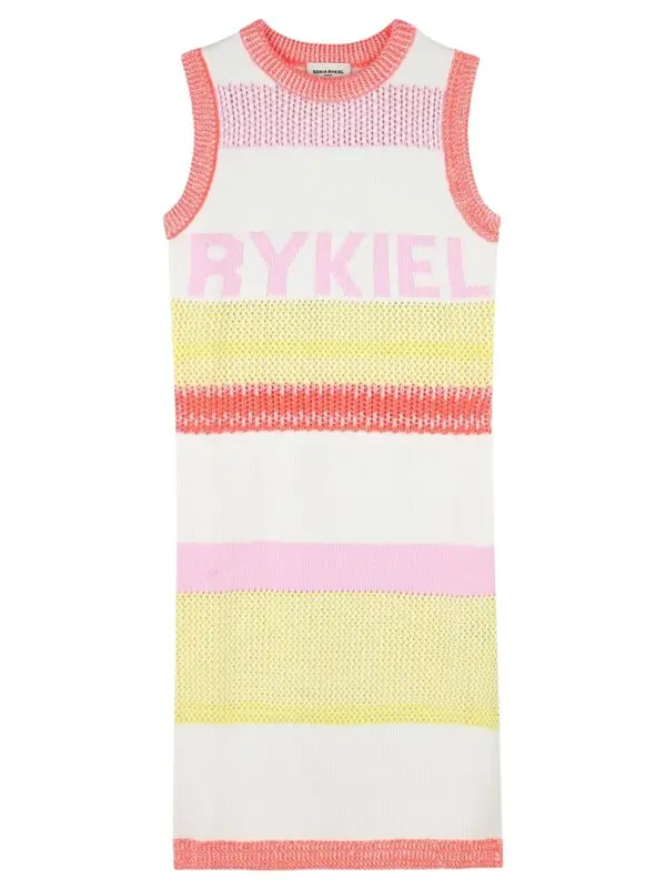 Sonia Rykiel Paris Sleeveless Logo-embroidered Midi Dress - Multicoloured
