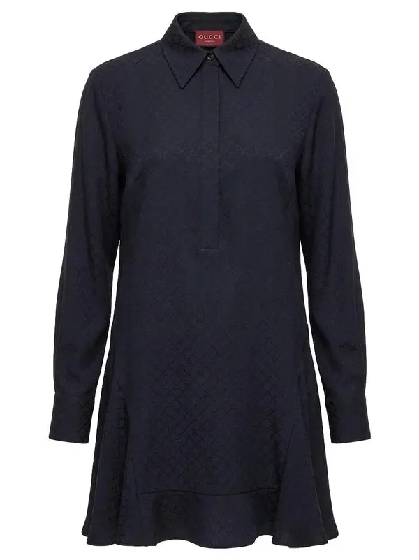 Gucci Long-sleeved Shirt Dress - Black