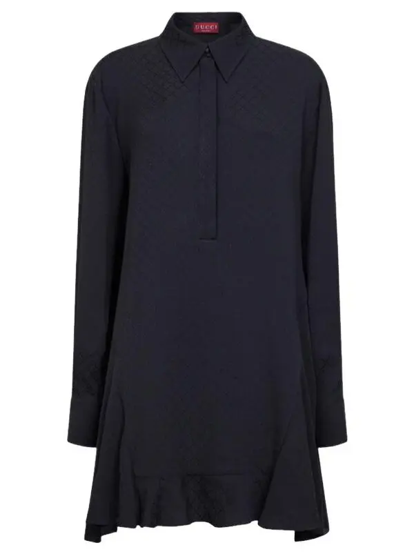 Gucci Long-sleeved Shirt Dress - Black