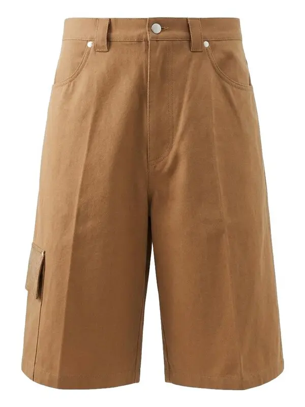 Gucci Gg Monogram Cargo Shorts - Camel