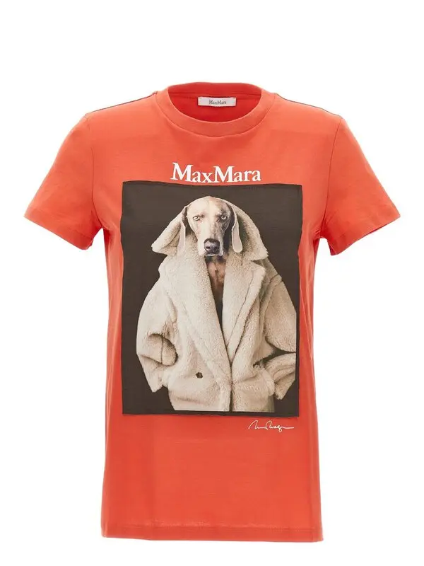 Max Mara Valido Graphic-print Cotton T-shirt - Red