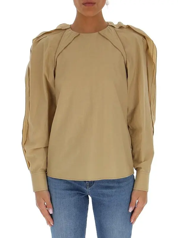 Chloé Blouse With Lotus Leaf Detail - Nude