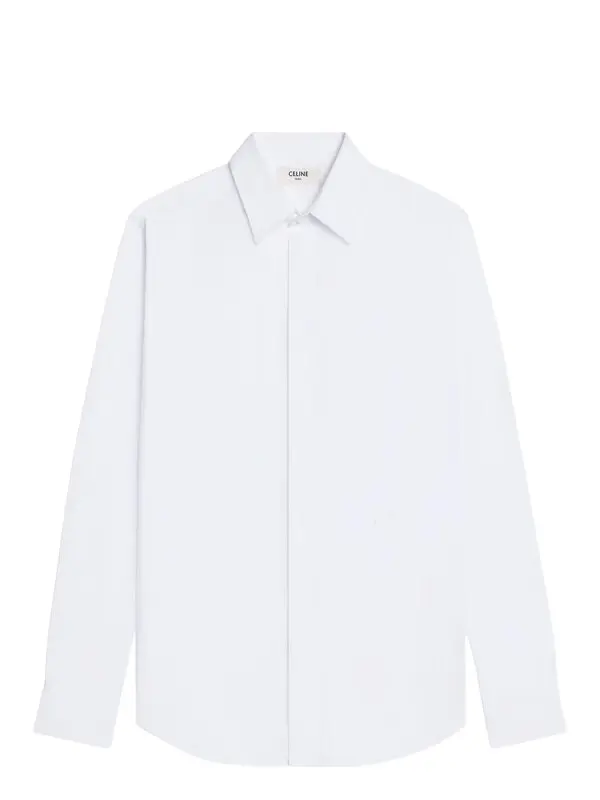 Celine Loose Shirt In Cotton Poplin - White