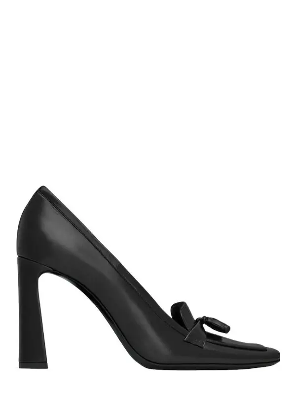 Saint Laurent Square Toe Loafer Pumps - Black