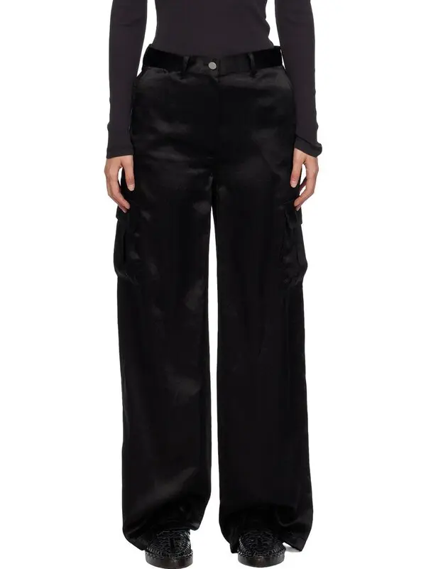 Theory High-waist Straight Leg Cargo Pants - Black