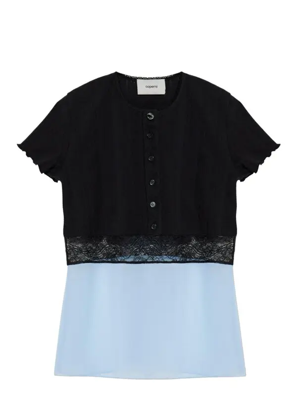 Coperni Lace-panelled Blouse - Black