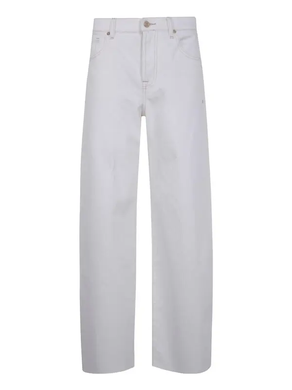 7 For All Mankind Wide-leg Jeans With Button And Zip Fly - Gray