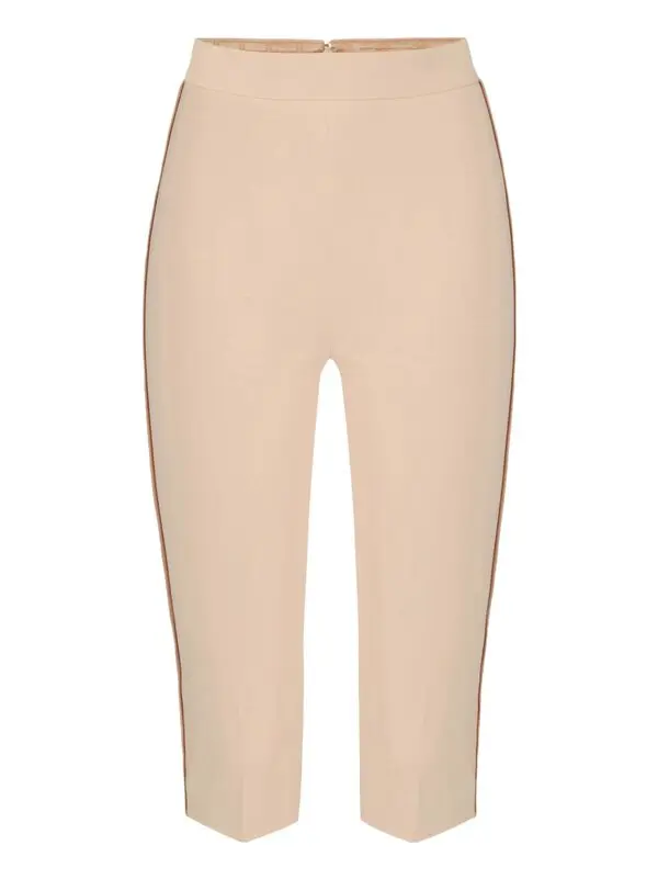 Elisabetta Franchi Lightweight Crêpe And Satin Capri Trousers - Nude