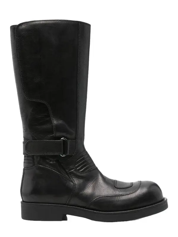 MAISON MARGIELA Buckle Detailed Biker Boots - Black
