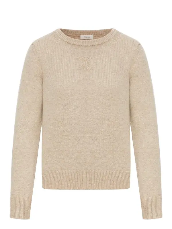 Celine Crew Neck Sweater In Heritage Cashmere - Nude