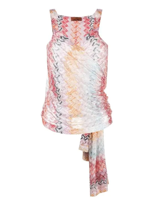 Missoni Sleeveless Knit Top With Knot Detailing - White