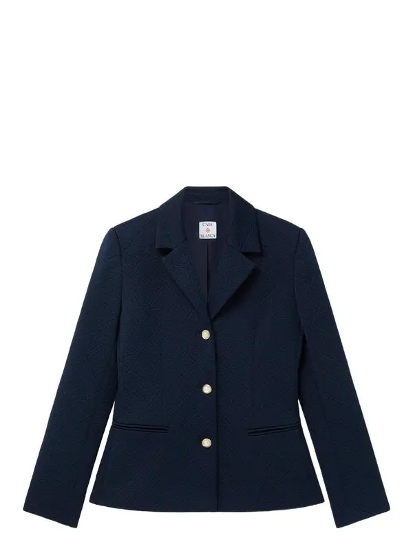 Casablanca Monogram-jacquard Single-breasted Jacket - Black
