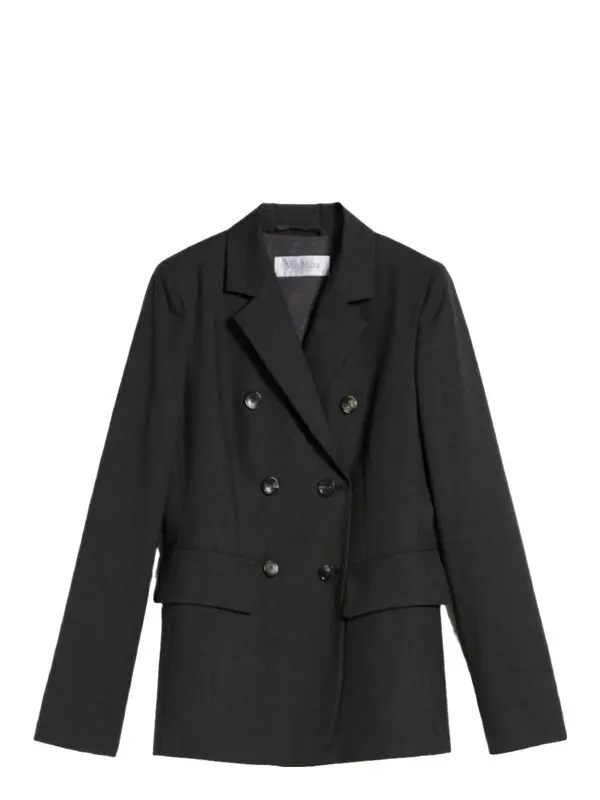 Max Mara Wool Double-breasted Blazer - Black