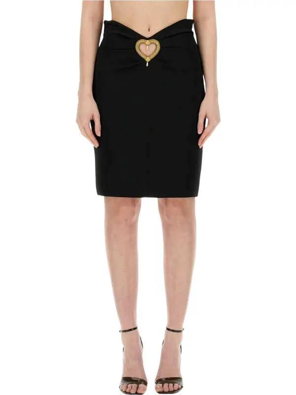 Moschino Hollowed-out Love Decorated Skirt - Black